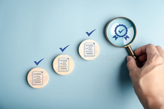 Certificate Approval Process with Document Checklist, Magnifying Focus ...