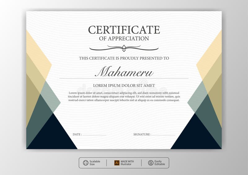 Certificate award template stock vector. Illustration of ornament ...