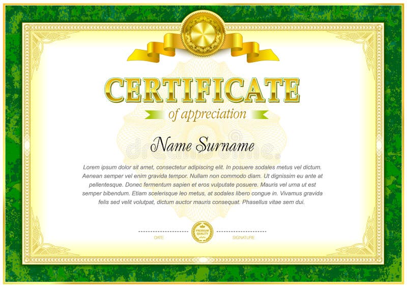 Certificate blank template stock illustration. Illustration of engrave ...