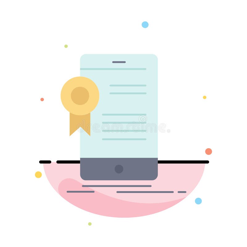 Certificate, Certification, App, Application, Approval Flat Color Icon ...