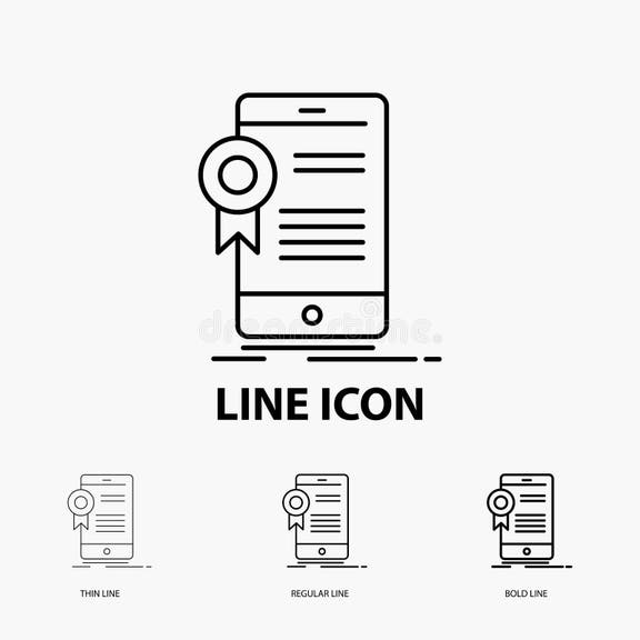 Certificate, Certification, App, Application, Approval Icon in Thin ...