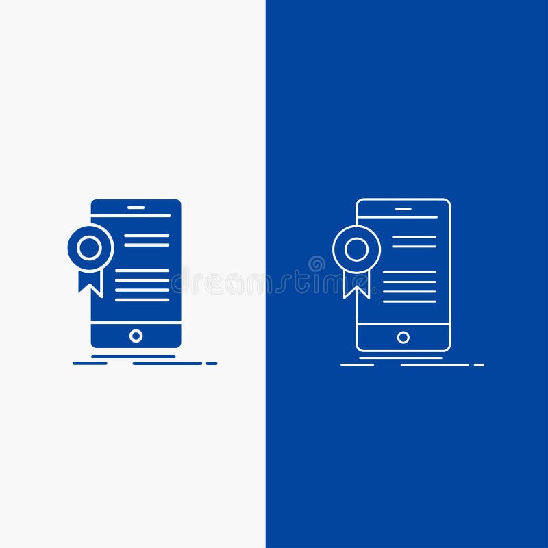 Certificate, Certification, App, Application, Approval Line and Glyph ...