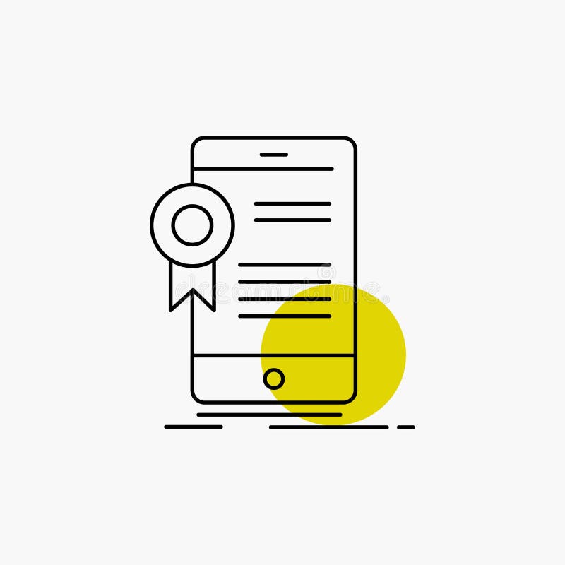 Certificate, Certification, App, Application, Approval Line Icon Stock ...