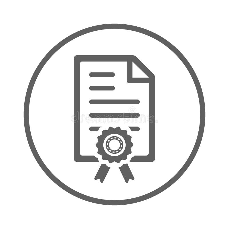 Certificate, Certification, Degree Icon. Gray Vector Graphics Stock ...