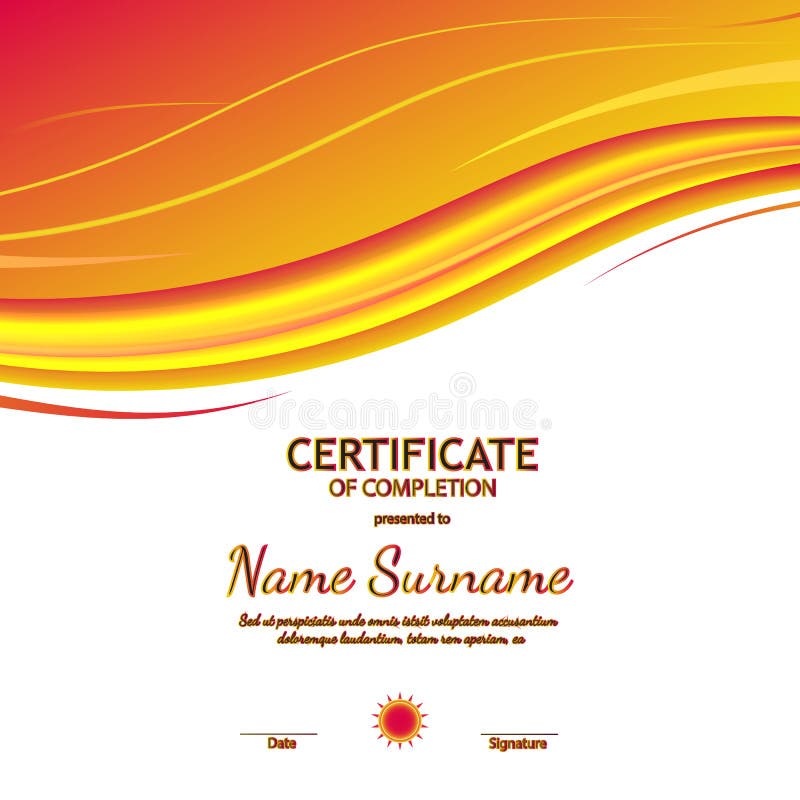 Certificate of Completion Template with Dynamic Pink Soft Wavy ...