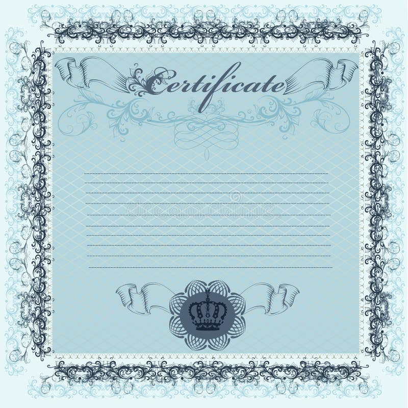 Certificate Or Coupon In Blue Color For Design Picture. Image: 30054324
