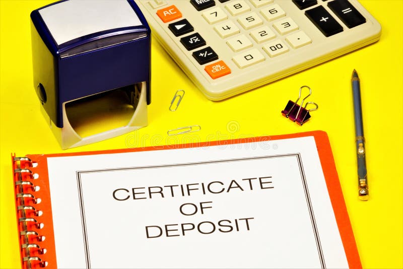 Certificate of Deposit - a Text Inscription in the Form on the Document ...