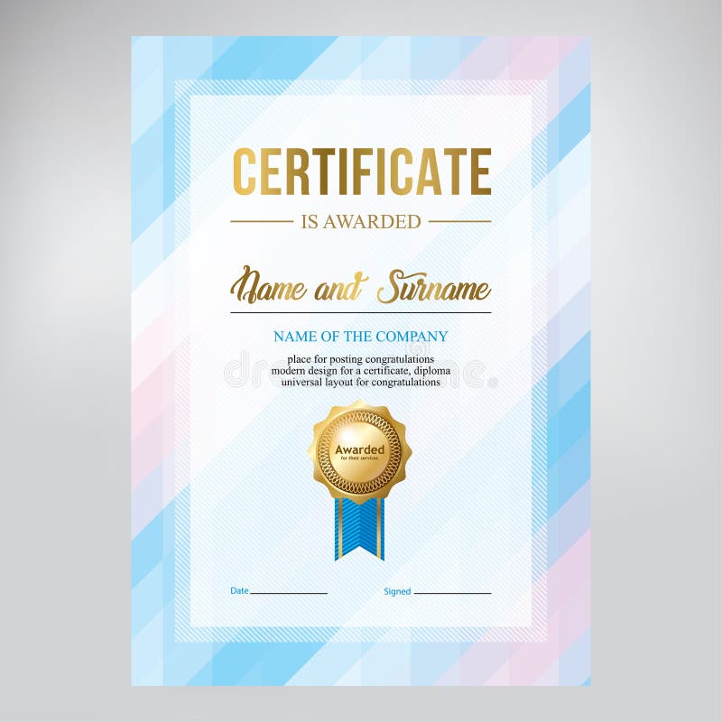 Certificate Design, Diploma Template, Creative Geometric Blue ...