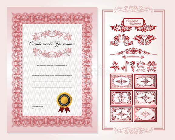 Certificate Design Template Stock Vector - Illustration of gift, award ...