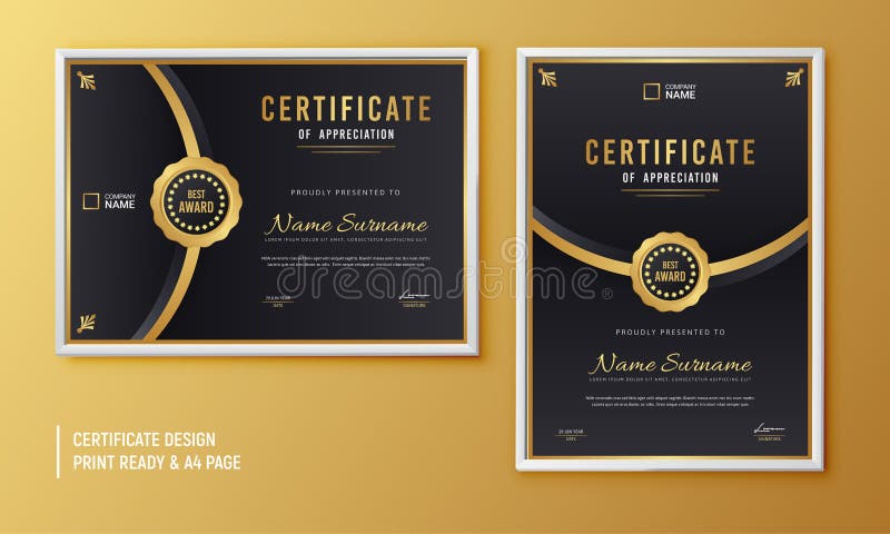 Certificate Design Template for Any Academic Purpose Stock Vector ...