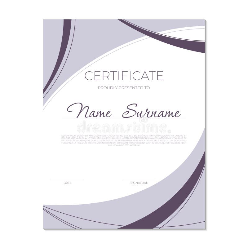 Certificate Design Template Stock Vector - Illustration of page, paper ...