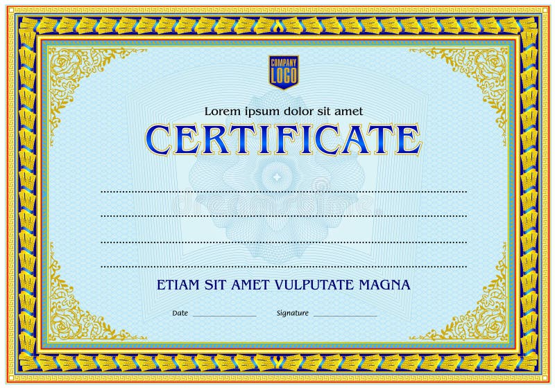 Certificate Design Template Stock Vector - Illustration of area, empty ...
