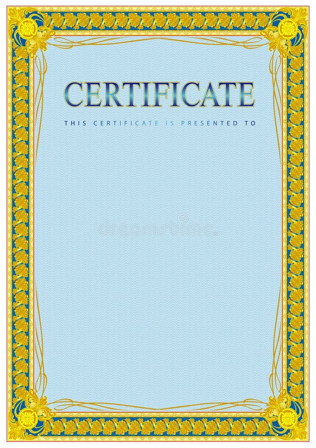 Certificate Design Template Stock Vector - Illustration of area, empty ...