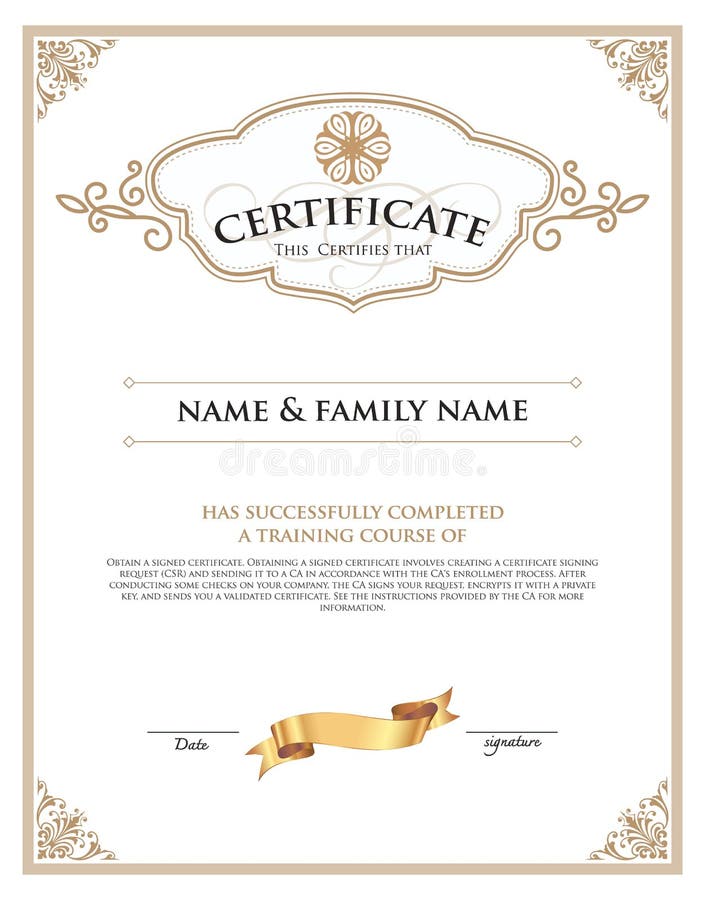Certificate Design Template. Stock Vector - Illustration of decorative ...