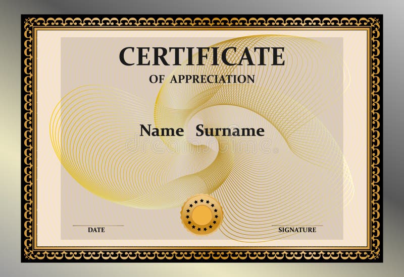 Certificate Diploma Award Template. Pattern Stock Vector - Illustration ...