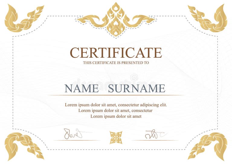 Certificate, Diploma of Completion (design Template, Background) Gold ...