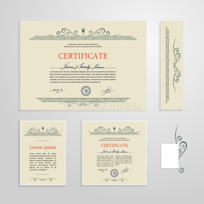 Certificate, Diploma, Design Template Stock Vector - Illustration of ...