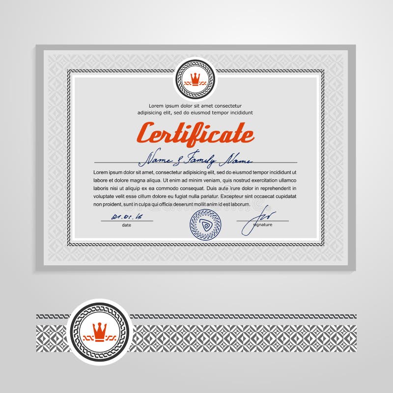 Certificate, Diploma, Design Template Stock Vector - Illustration of ...