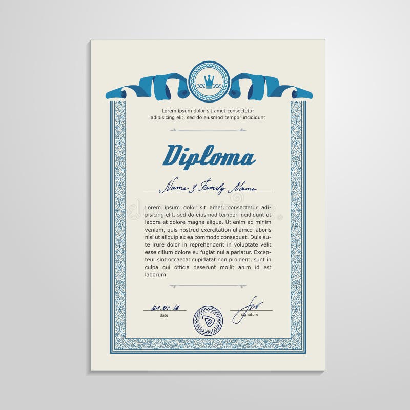 Certificate, Diploma - Design Template Stock Vector - Illustration of ...