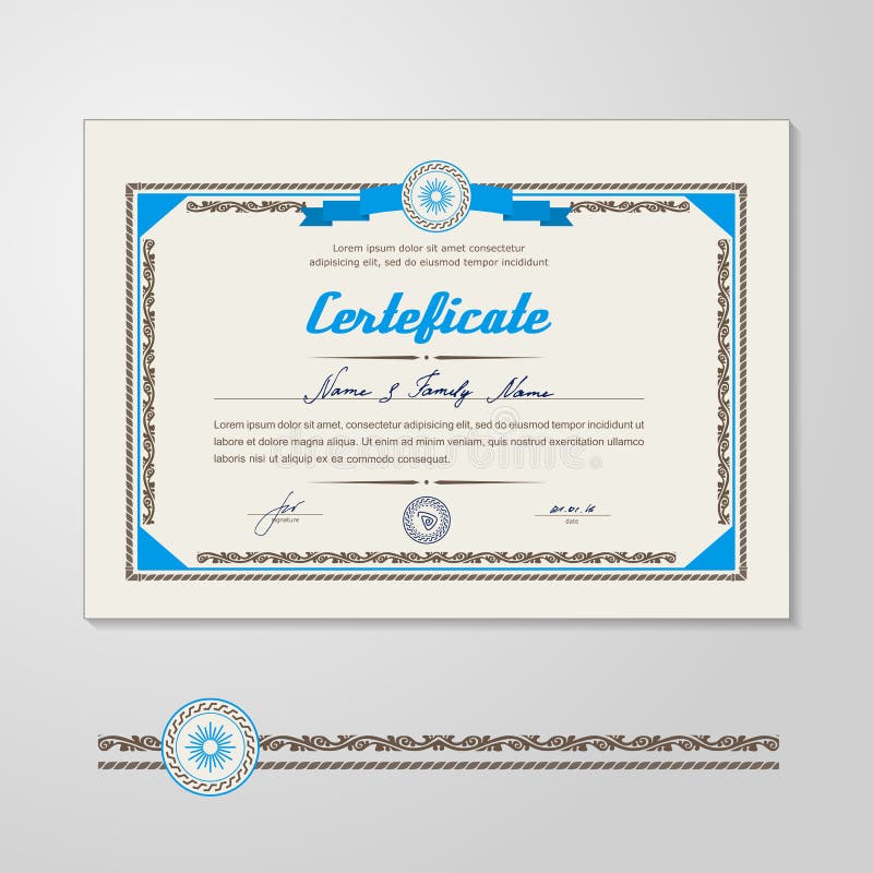 Certificate, Diploma - Design Template Stock Vector - Illustration of ...