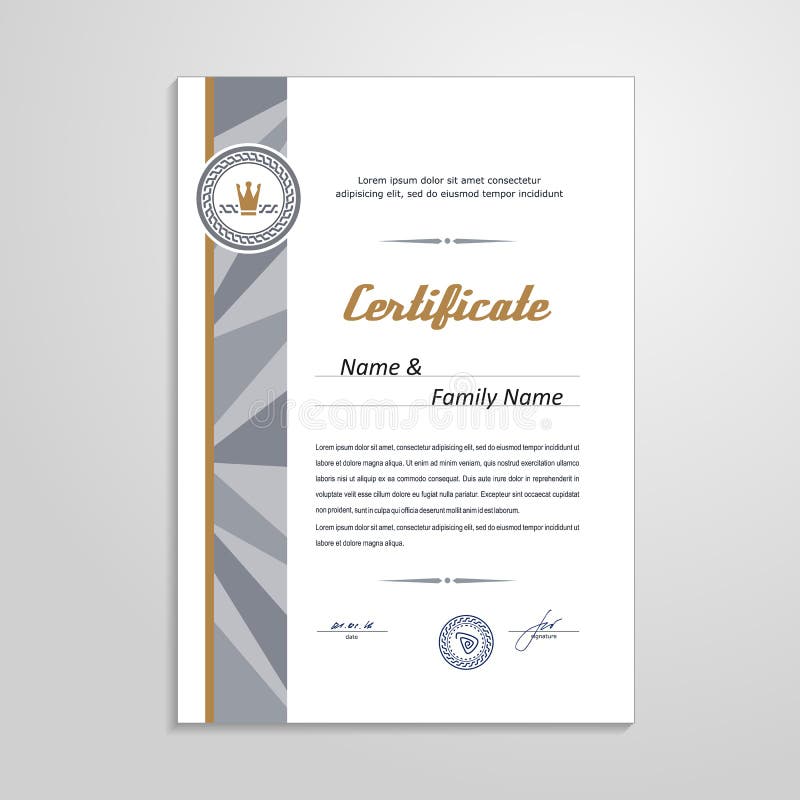 Certificate, Diploma, Design Template Stock Vector - Illustration of ...