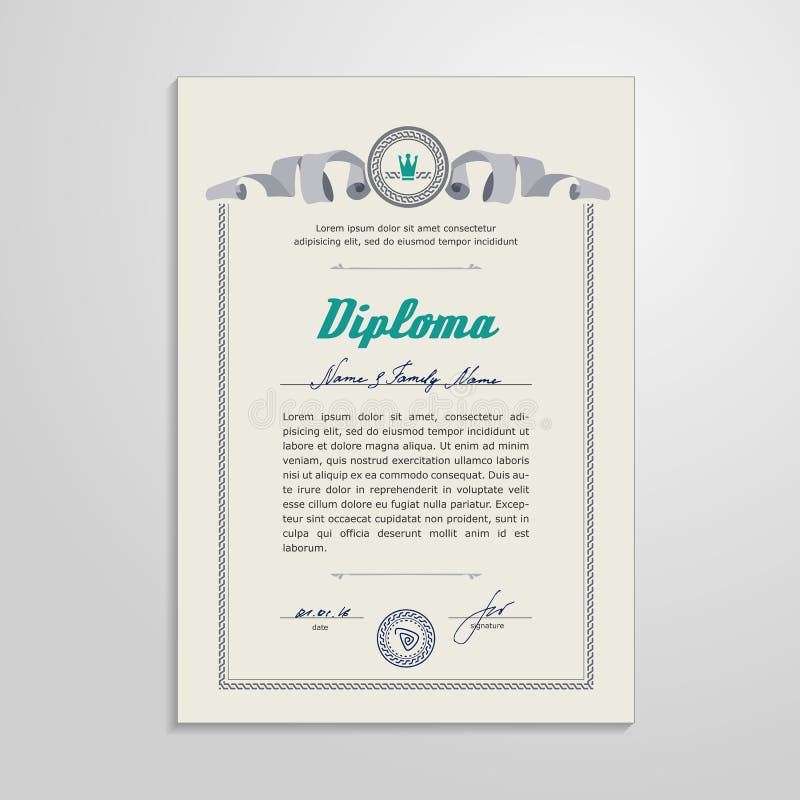 Certificate, Diploma, Design Template Stock Vector - Illustration of ...