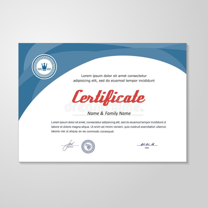Certificate, Diploma, Design Template Stock Vector - Illustration of ...
