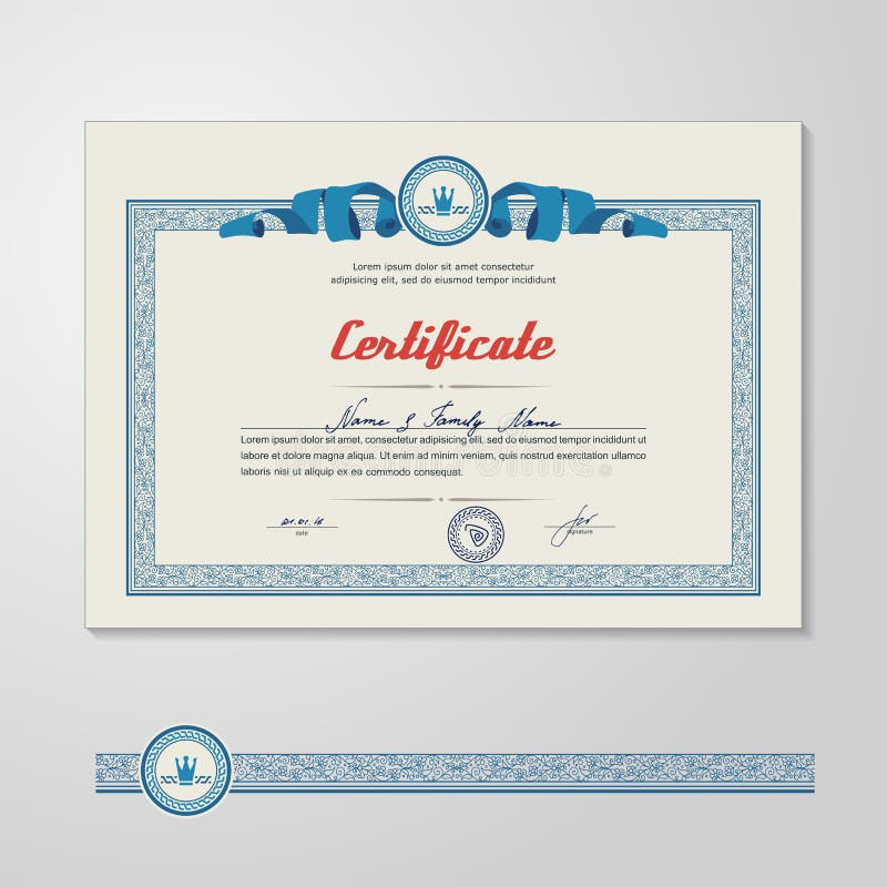 Certificate, Diploma, Design Template Stock Vector - Illustration of ...