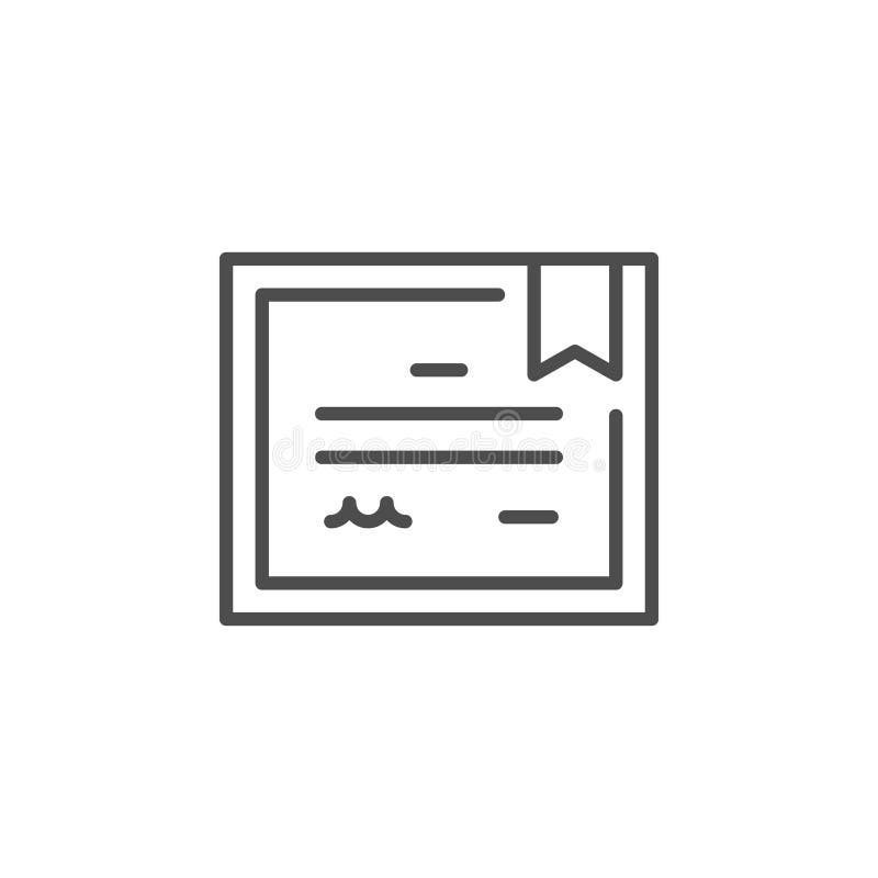 Diploma One Line Icon. Simple One Line Vector Icon Stock Illustration ...