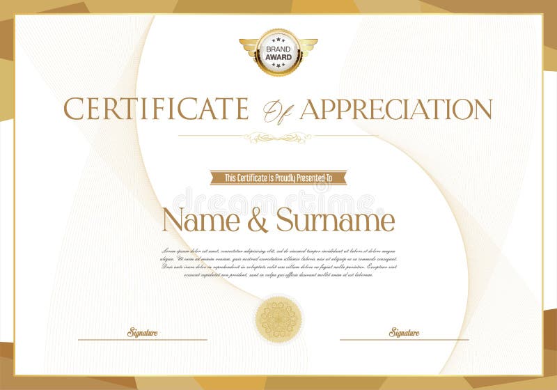 Certificate or Diploma Retro Design Template Vector Illustration Stock ...