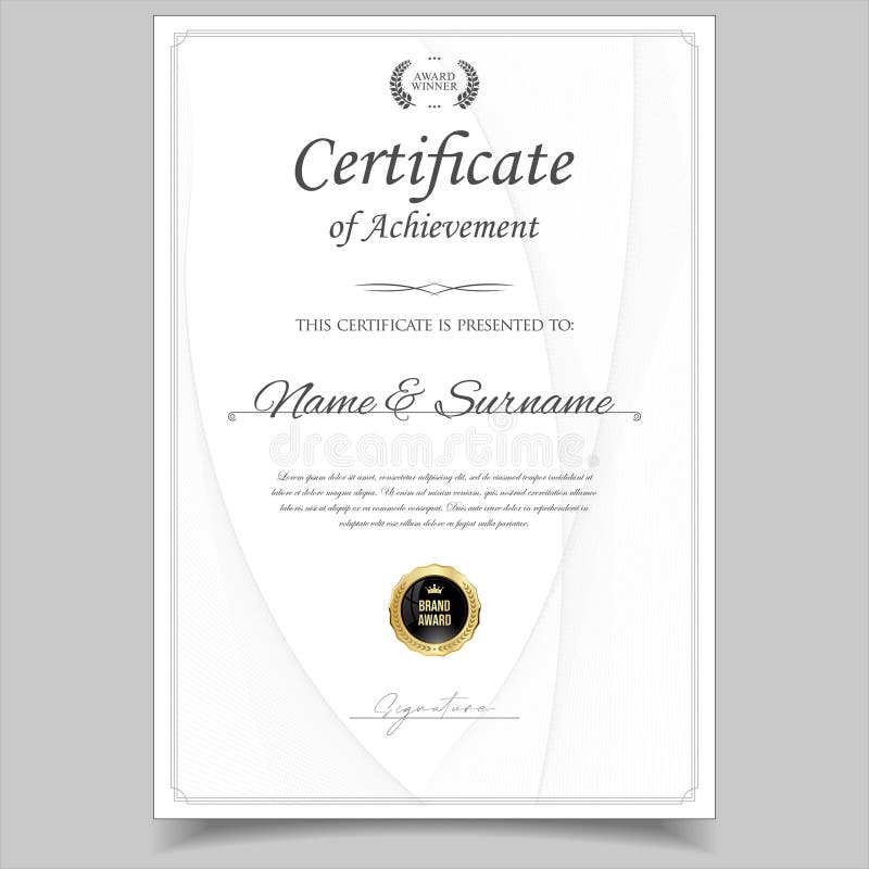 Certificate or Diploma Retro Design Template Vector Illustration Stock ...