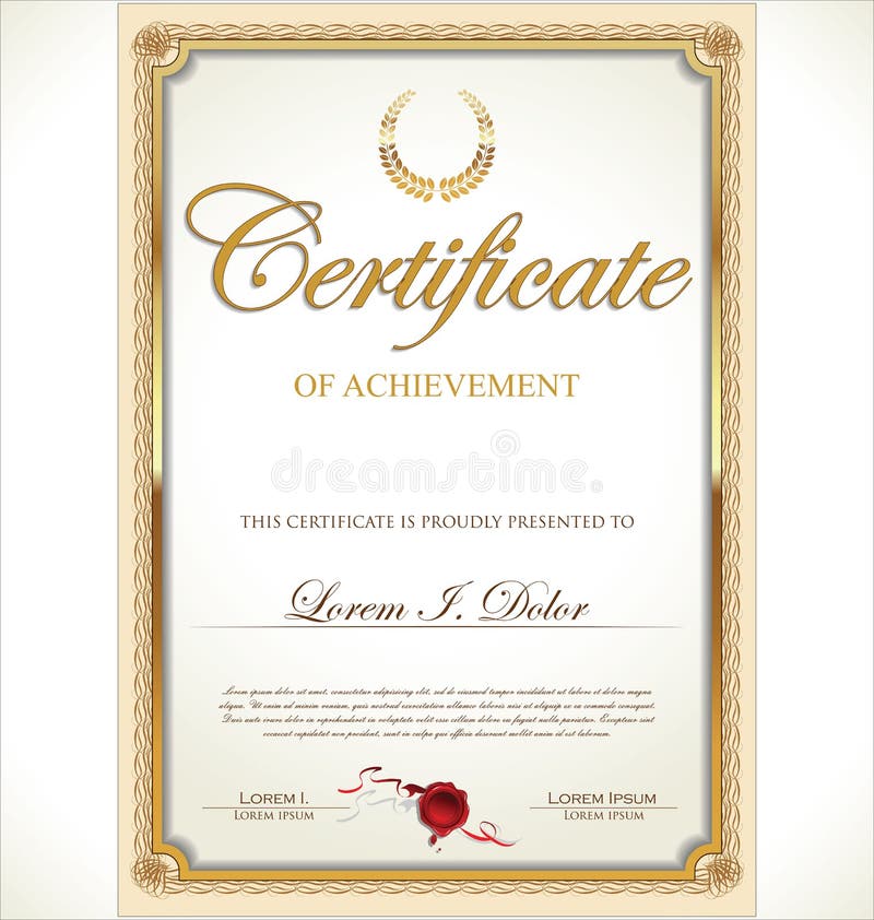 Certificate or Diploma Retro Design Stock Illustration - Illustration ...