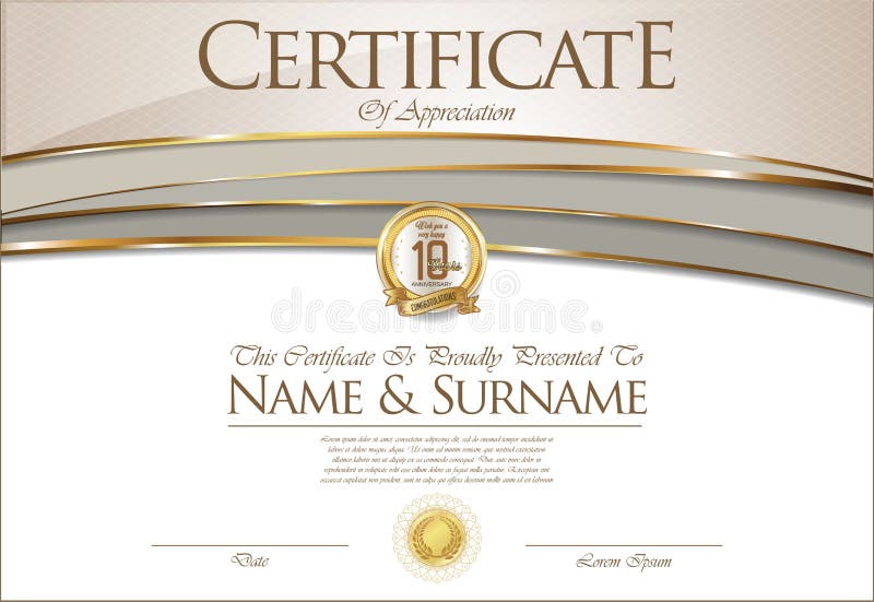 Certificate or Diploma Retro Design Stock Illustration - Illustration ...