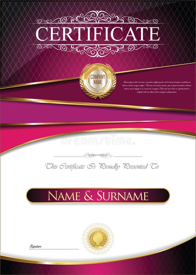 Certificate or Diploma Retro Design Stock Illustration - Illustration ...