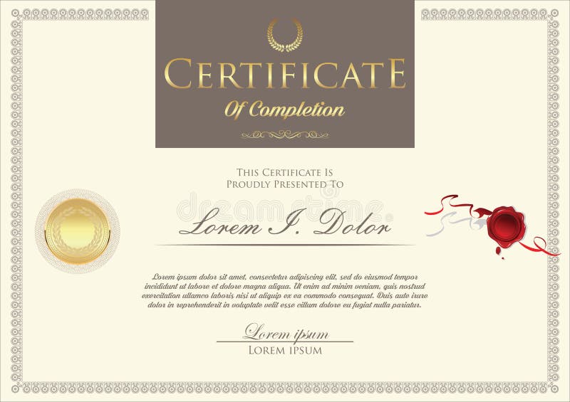 Certificate or Diploma Retro Vintage Design Stock Vector - Illustration ...