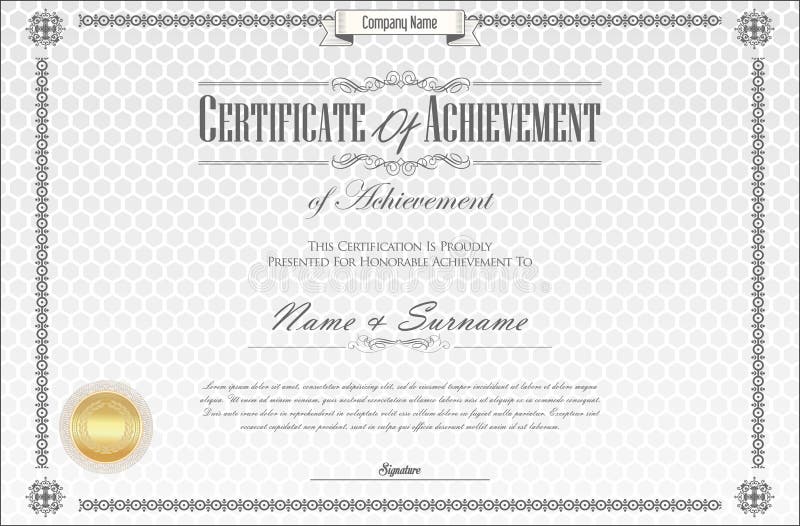 Certificate or Diploma Retro Vintage Template Vector Stock Illustration ...
