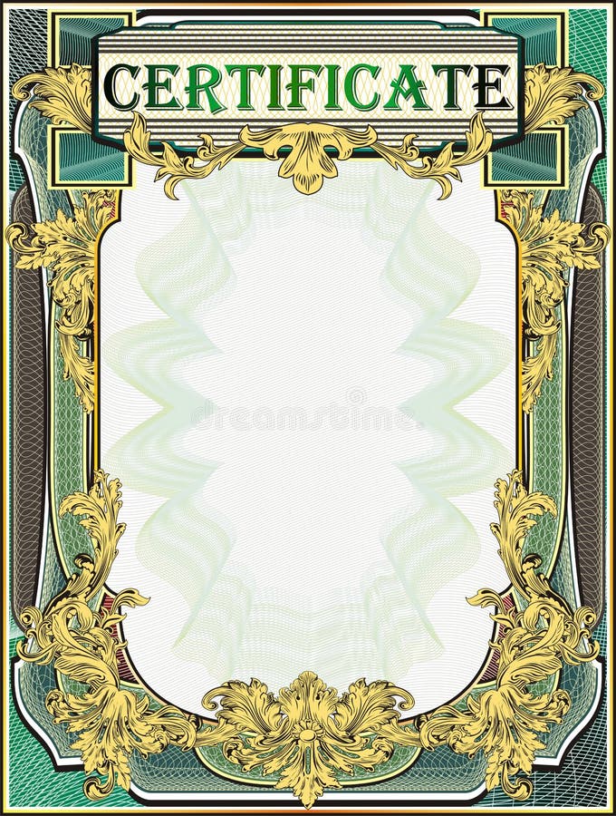 Certificate, Diploma Template. Award Pattern. Stock Illustration ...