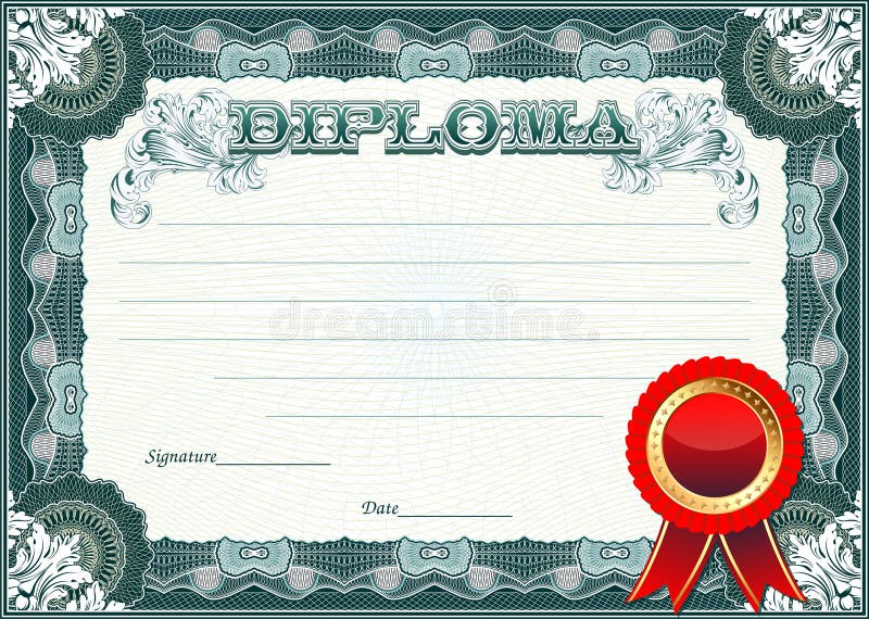Certificate, Diploma Template. Award Pattern. Stock Illustration ...