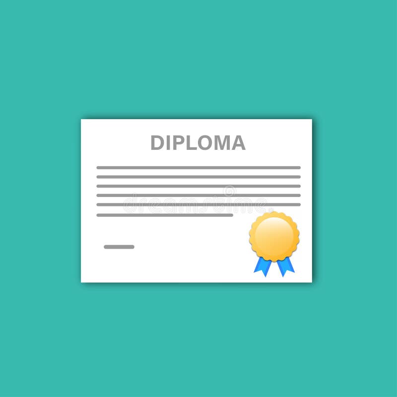 Certificate Diploma Template Flat Design Vector Illustration Stock ...