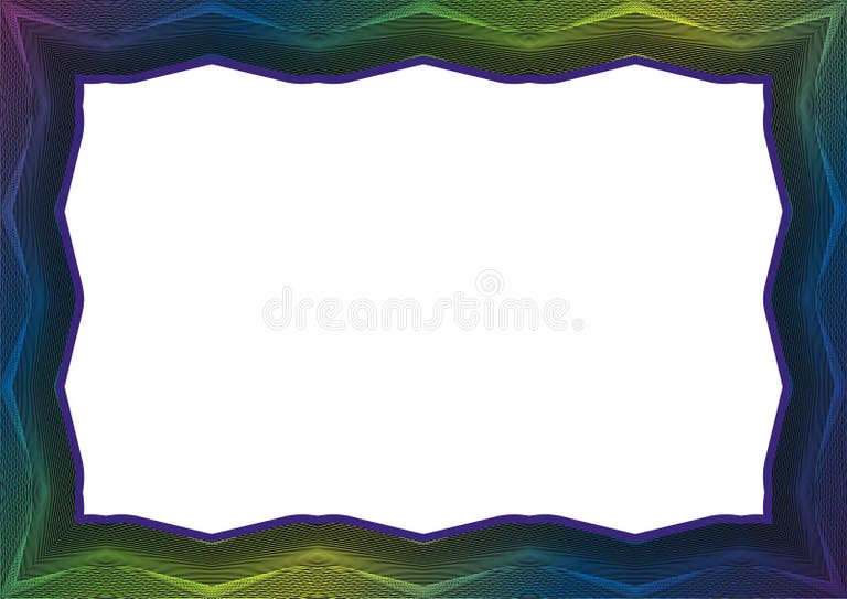 Certificate or Diploma Template with Rainbow Frame Stock Vector ...