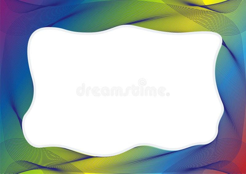 Certificate or Diploma Template with Rainbow Frame Stock Vector ...