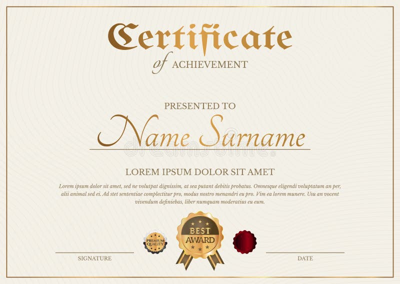 Certificate Diploma Template in Simple Classic Style Stock Vector ...