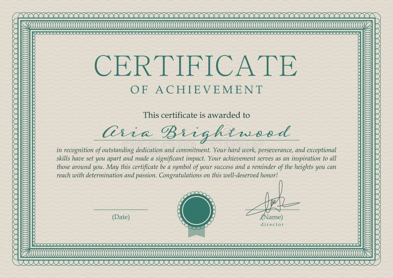 Certificate or Diploma in Vintage Style. Frame Borders Design. Simple ...