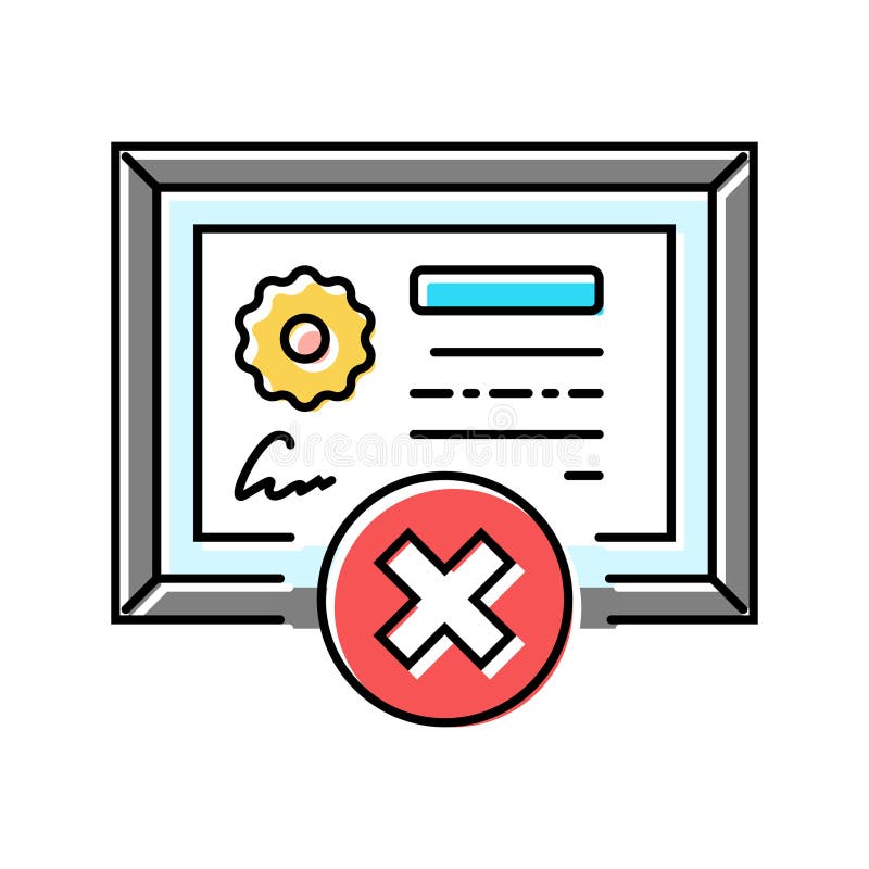 Certificate Disapprove Color Icon Vector Illustration Stock ... Certificate Disapprove Color Icon Vector Illustration Stock ...