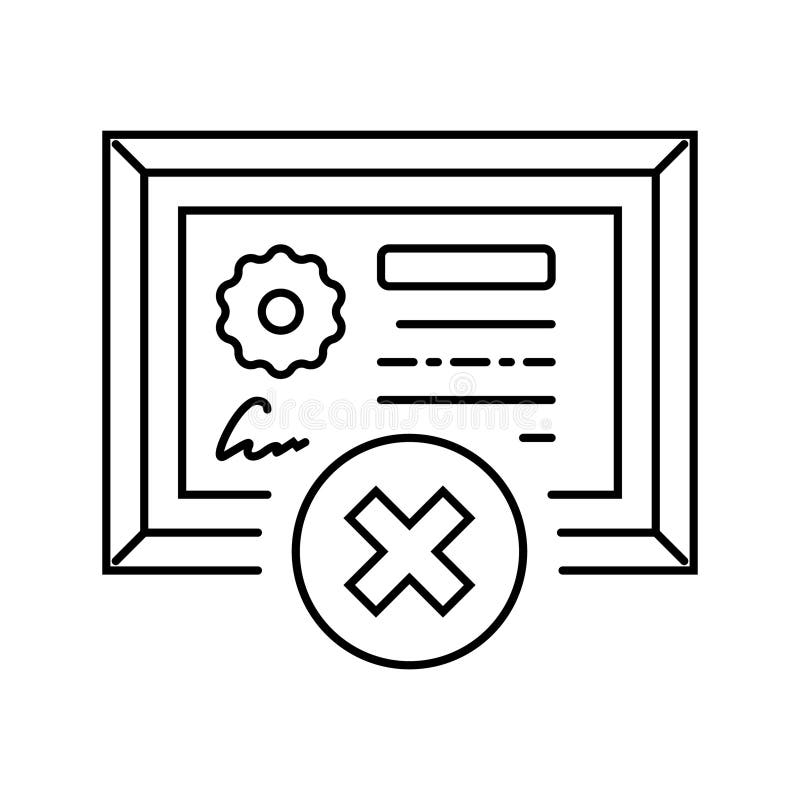 Certificate Disapprove Glyph Icon Illustration Stock Illustration ... Certificate Disapprove Glyph Icon Illustration Stock Illustration ...