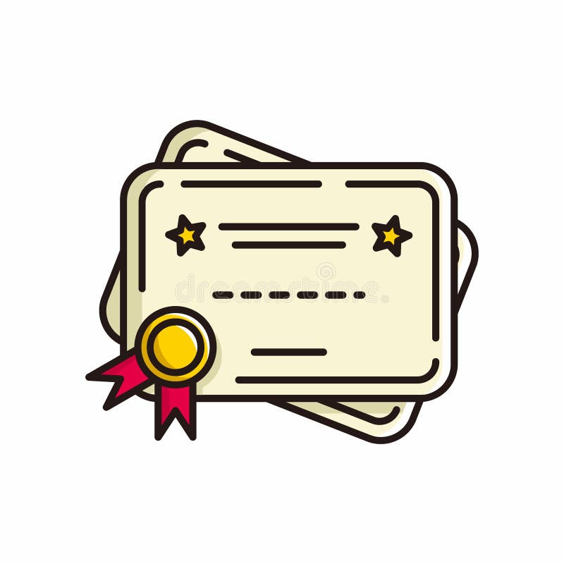 Certificate Document and Guaranteed Tape Cartoon Illustration Stock ...