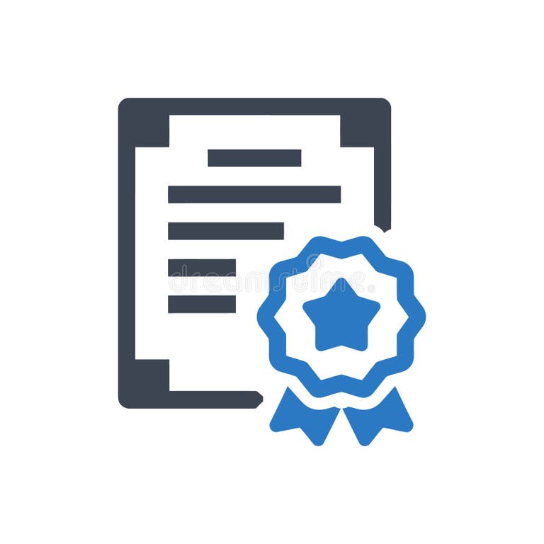 Certificate Document Icon stock vector. Illustration of approval ...
