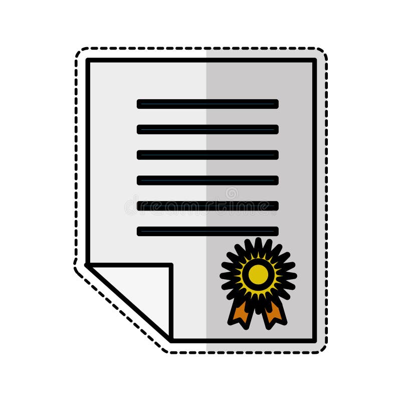 Certificate document icon stock vector. Illustration of graduating ...