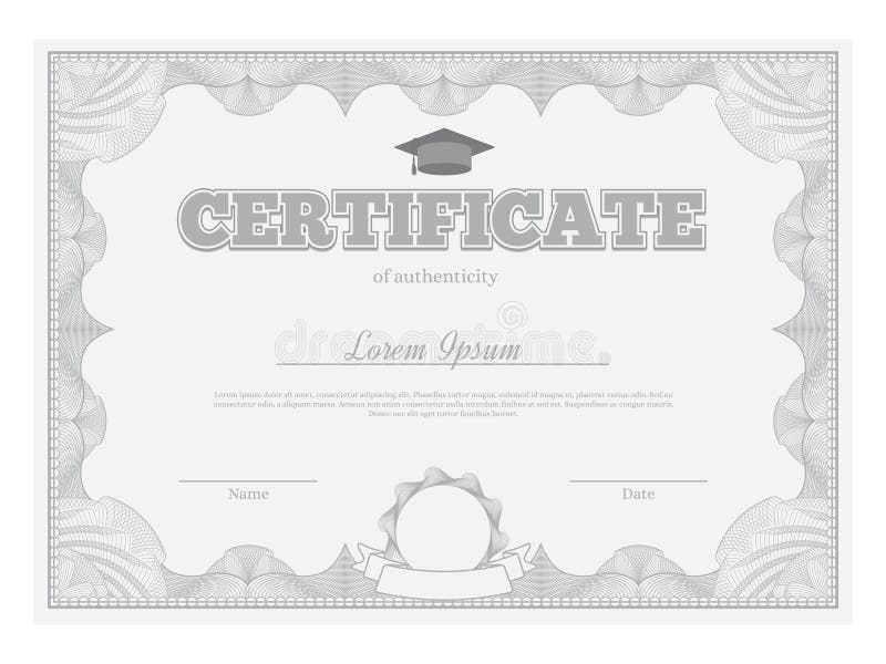 Certificate Features a Sophisticated Geometric Line Pattern Around Its ...