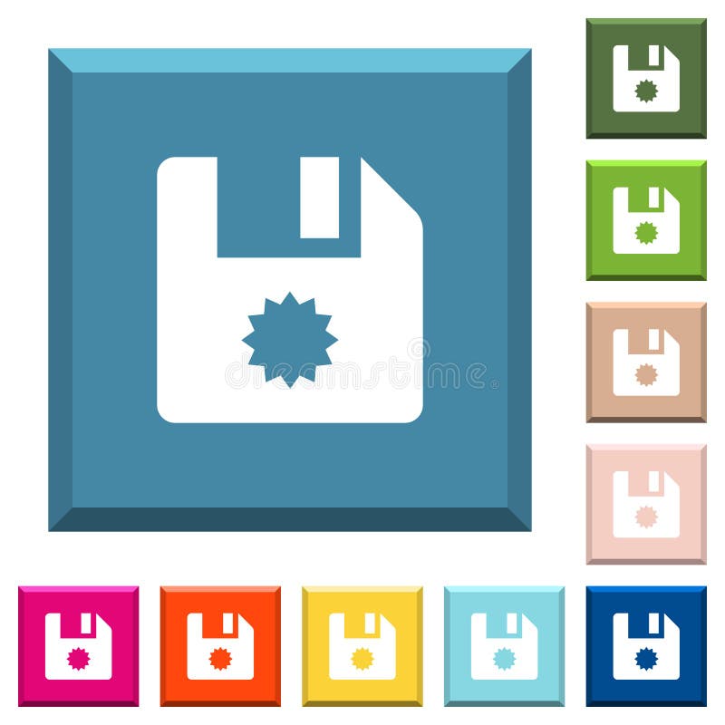 Certificate File White Icons on Edged Square Buttons Stock Vector ...